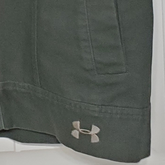 Under Armour | Jackets & Coats | Under Armour Green Denim Army Jacket ...